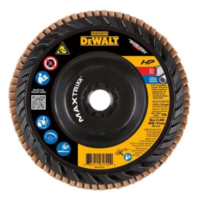 DeWALT 40 Grit 4-1/2 x 5/8-11 Maxtrim Trimmable Backer Flap Disc at ...