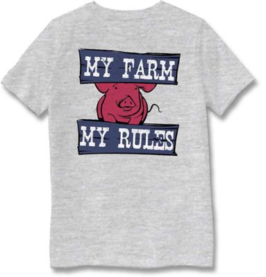 Goodie Two Sleeves Boys' Short-Sleeve My Farm T-Shirt, M,Sport Gray at ...