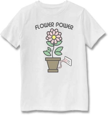 Goodie Two Sleeves Girls' Short-Sleeve Flower Power T-Shirt, M,White at ...