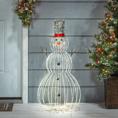 Gerson International 33 in. Jolly Wire LED Snowman Christmas Holiday ...