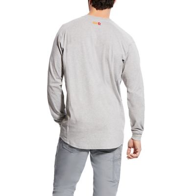 Ariat Men's FR Air Henley Long-Sleeve Work Shirt, 3XL Tall,Sliver Fox ...