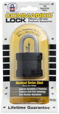 Commando Lock 1-1/8 in. Shackle Blackout Military-Grade High Security 2 ...