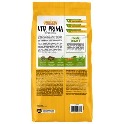 Sunseed Vita Prima Complete Nutrition Pelleted Adult Rabbit Food, 8 lb ...