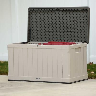 Lifetime 116 gal. High-Density Outdoor Storage Box, Desert Sand at ...