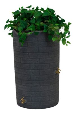 Good Ideas 50 gal. Impressions Downton Rain Saver Barrel, Dark Granite ...