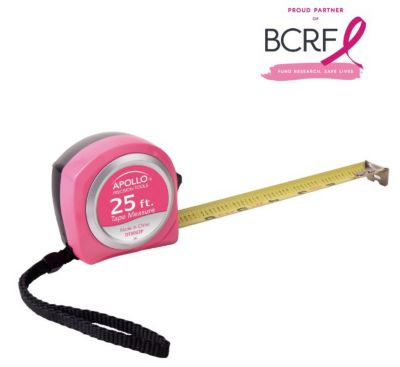 Apollo Tools 25 ft. Tape Measure, Pink