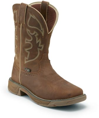 Justin Men's Steel Toe Rush Waterproof 11 in. Work Boots, Tan, 11.5 D ...