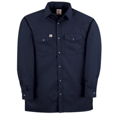 Big Bill Men's Premium Long-Sleeve Snap-Front Work Shirt, 4XL Tall,Navy ...