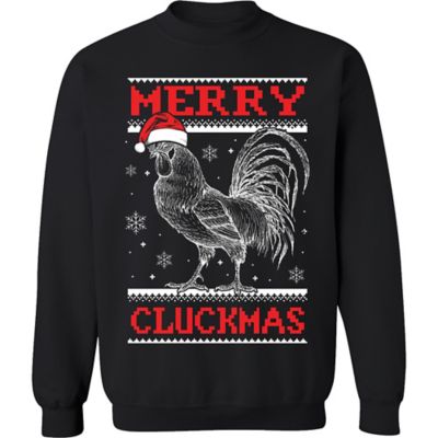 Goodie Two Sleeves Men's Merry Cluckmas Christmas Fleece, M,Black at ...