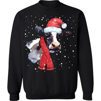 Goodie Two Sleeves Men's Moo Xmas Gear Christmas Fleece, XL,Black at ...