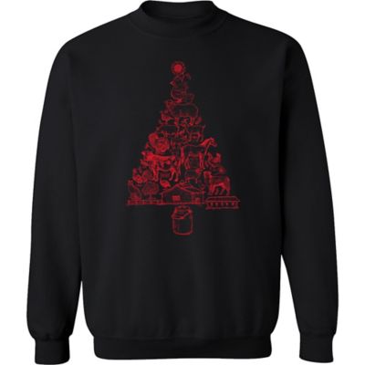 Goodie Two Sleeves Men's Animal Christmas Tree Fleece, XL,Black at ...