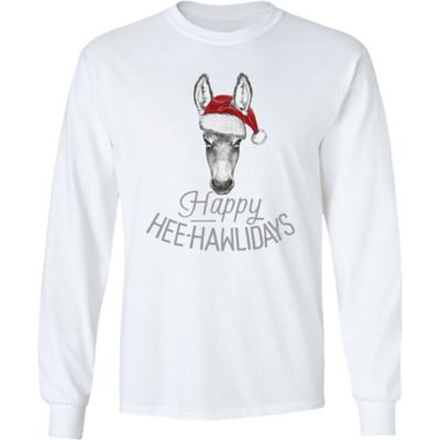 Goodie Two Sleeves Men's Long-Sleeve Happy Hee-Hawlidays Shirt, XL ...