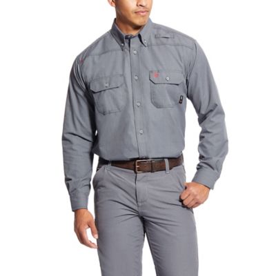 Ariat Men's FR Flame-Resistant Featherlight Long-Sleeve Work Shirt, XLT ...
