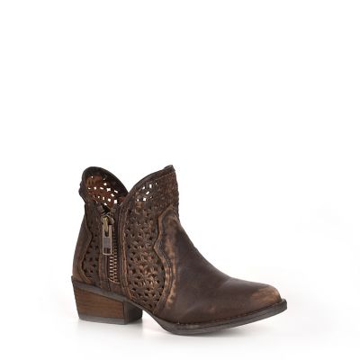 Circle G Women's Cutout Shortie Zipper Boots, Q5019-M at Tractor Supply Co