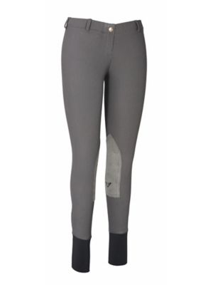TuffRider Women's Ribbed Low-Rise Pull-On Knee-Patch Breeches, 30,Dark ...
