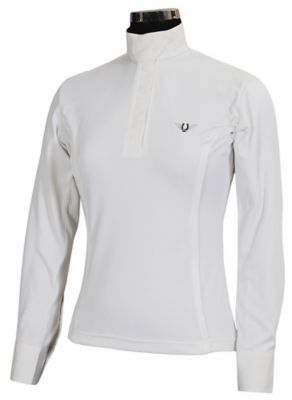 TuffRider Kirby Kwik Dry Long-Sleeve Show Shirt, S,White/White at ...