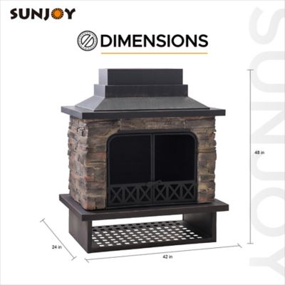 Sunjoy Canyon Wood-Burning Fireplace, Heats 2.14 sq. ft. at Tractor ...