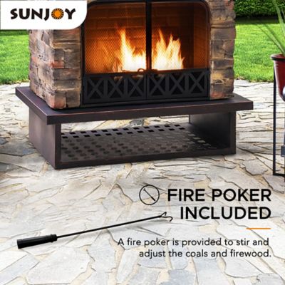 Sunjoy Canyon Wood-Burning Fireplace, Heats 2.14 sq. ft. at Tractor ...