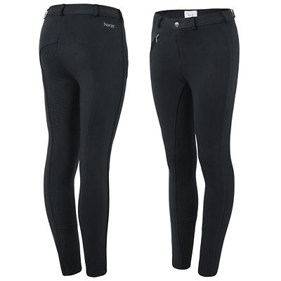 Horze Unisex Kids' Active Full-Seat Breeches, Silicone Grip, L,Black at ...