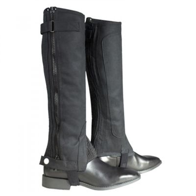 Horze Unisex Ribbed Amara Half Chaps, XS W,Black at Tractor Supply Co