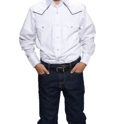 Ely Cattleman Long-Sleeve Snap-Front Contrast Piping Western Shirt, M ...