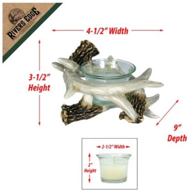 River's Edge Products Deer Antler Candle Holder, 777 at Tractor Supply Co.
