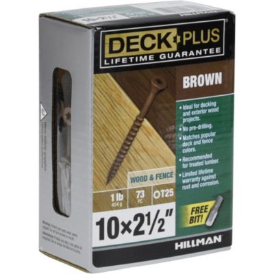 Hillman Deck Plus Brown Deck Screws (#10 x 2-1/2in.) -1 lb at Tractor ...