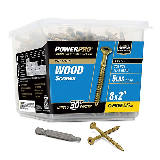 Hillman Power Pro Premium Exterior Wood Screws (#8 x 2 in.) - 5lb Box ... Hillman Power Pro Premium Exterior Wood Screws (#8 x 2 in.) - 5lb Box ...