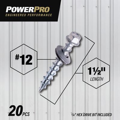 Hillman #12-14 x 1-1/2 in. Power Pro Silver Self-Piercing Metal-to-OSB ...
