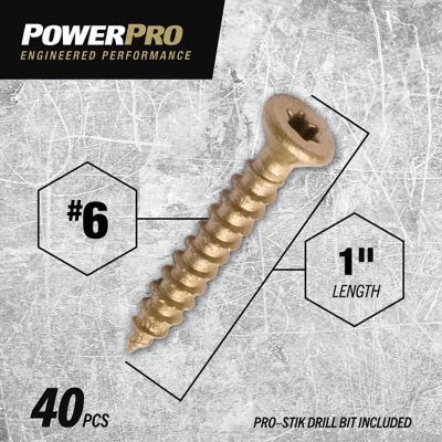 Hillman #6 x 1 in. Power Pro ONE Flat Exterior Multi-Material Screws ...