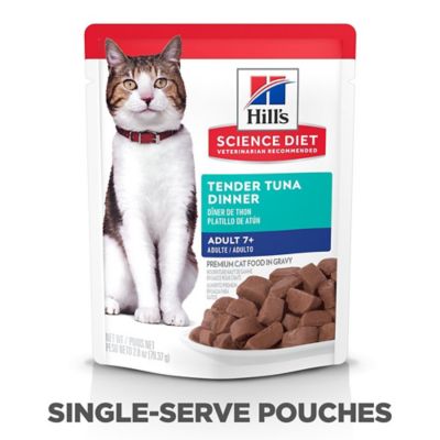 Hill's Science Diet Senior 7+ Cat Food, Tender Tuna Dinner, Pouch, 2.8 ...