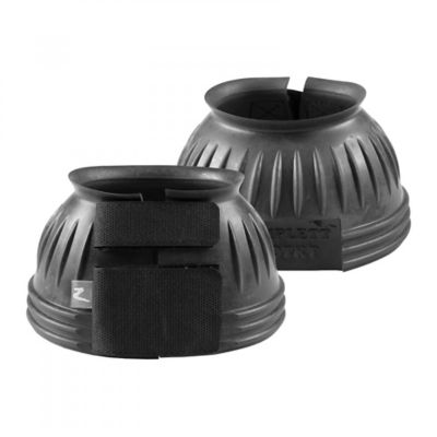 Horze Double Closure Ribbed Rubber Bell Boots, M,Black at Tractor Supply Co