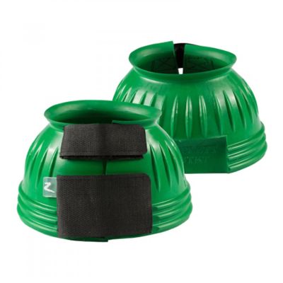 Horze Double Closure Ribbed Rubber Bell Boots, L,Green at Tractor Supply Co