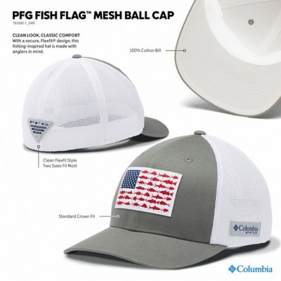 Columbia Sportswear Unisex Adult PFG Mesh Fish Flag Ball Cap at Tractor ...