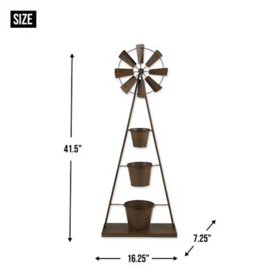 Design Imports Iron Windmill Decorative Plant Stand at Tractor Supply Co.