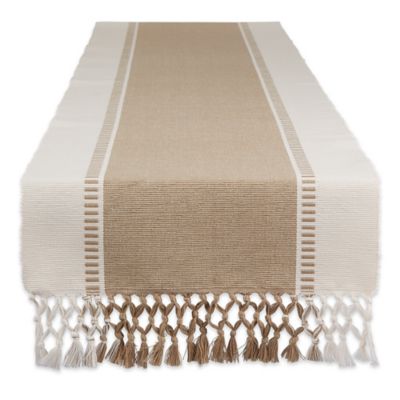 DII Dobby Striped Table Runner, 13 x 108 in.,Stone Brown at Tractor ...