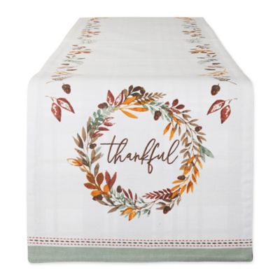 DII Thanksgiving Thankful Autumn Table Runner, 14 x 108 in.,Thankful ...