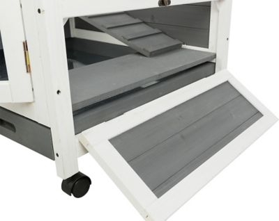 TRIXIE Small Natura Indoor Rabbit Hutch on Wheels with Pull-Out Tray ...