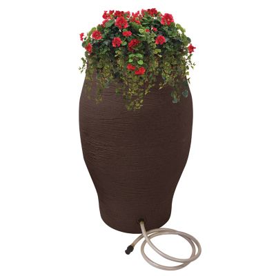 Emsco Rescue Flat-Back Stoneware Urn Rain Barrel, Terra Cotta, 2232-1 ...