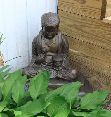 Emsco 24 in. Meditating Buddha Decorative Statue, Resin, Lightweight ...