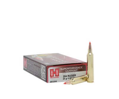 Hornady 204 Ruger 40 gr V-MAX Superformance Ammunition, 83206 at ...