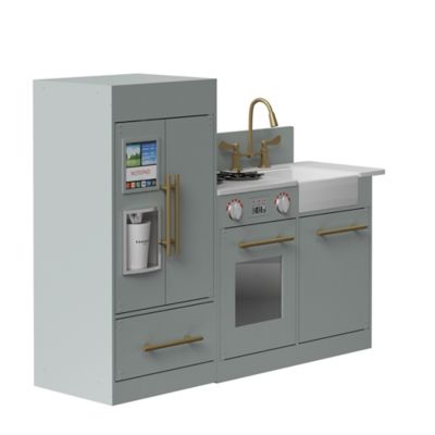 Teamson Kids Little Chef Chelsea Modern Play Kitchen, Silver/Grey/Gold ...