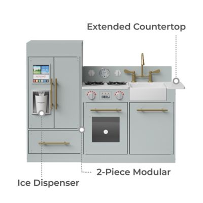 Teamson Kids Little Chef Chelsea Modern Play Kitchen, Silver/Grey/Gold ...