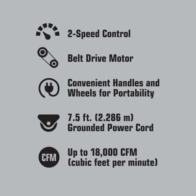 CountyLine 48 in. 2-Speed Indoor Belt-Drive Portable Barrel Fan with ...