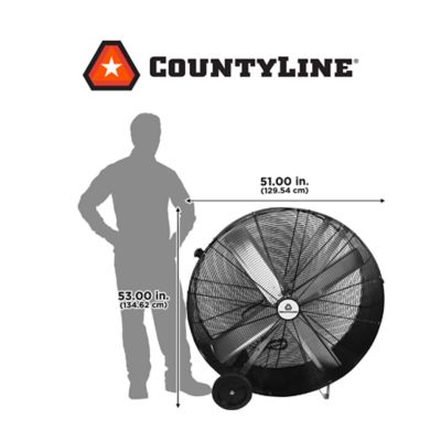 CountyLine 48 in. 2-Speed Indoor Belt-Drive Portable Barrel Fan with ...