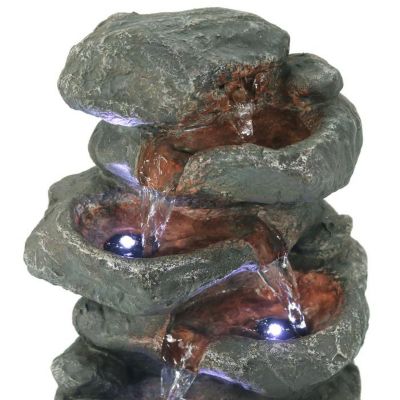Sunnydaze Decor Indoor Stacked Rocks Illuminated Tabletop Water ...