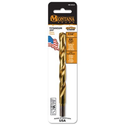 Montana Brand Tools 7/16 in. Titanium Round Shank Drill Bit, Precision ...
