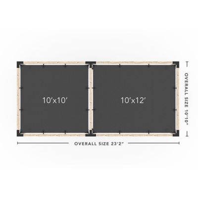 Toja Grid 10 ft. x 22 ft. Double Pergola Kit for 4x4 Wood Posts at ...