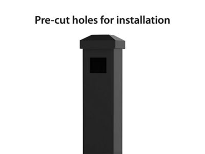 Ironcraft Fences 72 in. Eastham Aluminum Line Post with Flat Cap at ...