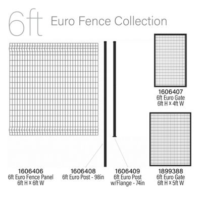 Ironcraft Fences 6 ft. x 6 ft. Euro Steel Fence Panel, Black at Tractor ...